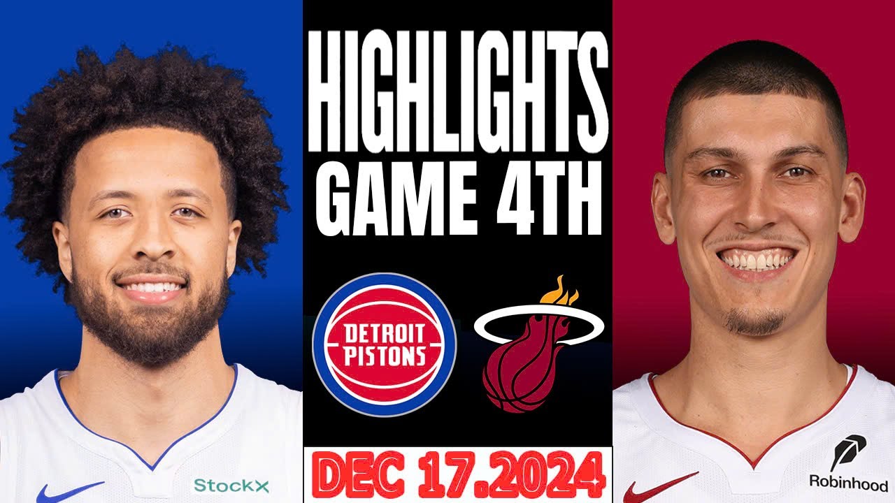 Miami Heat Vs Detroit Pistons Game 4th Highlights Dec 16,2024 NBA ...