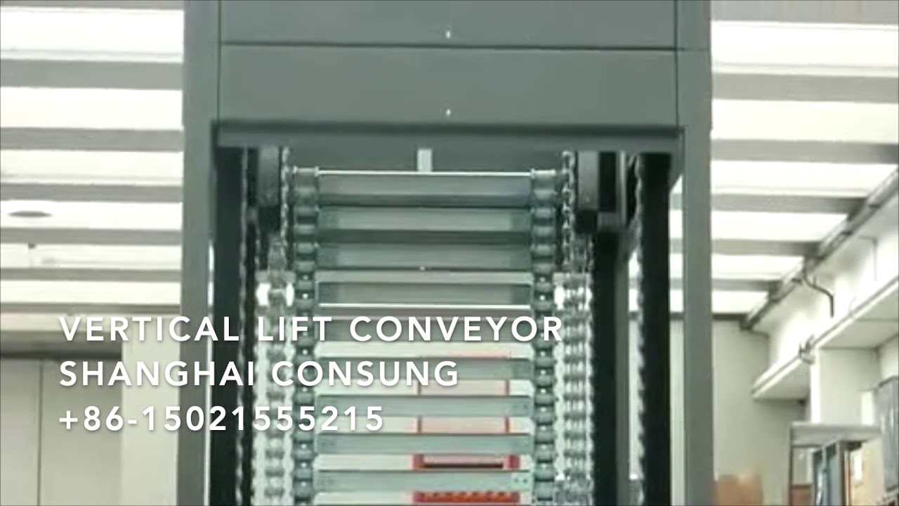 vertical elevator, vertical lift conveyor, vertical transporter - YouTube