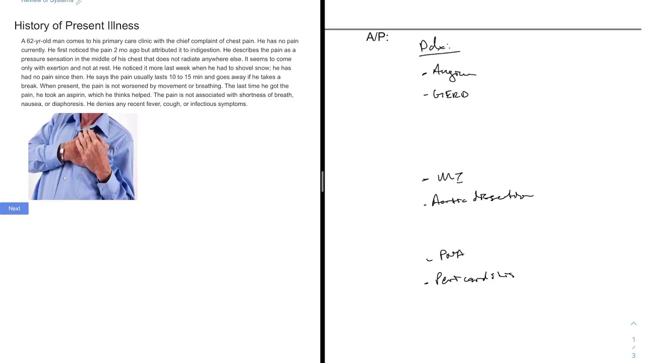 Chest Pain Sample Case - YouTube