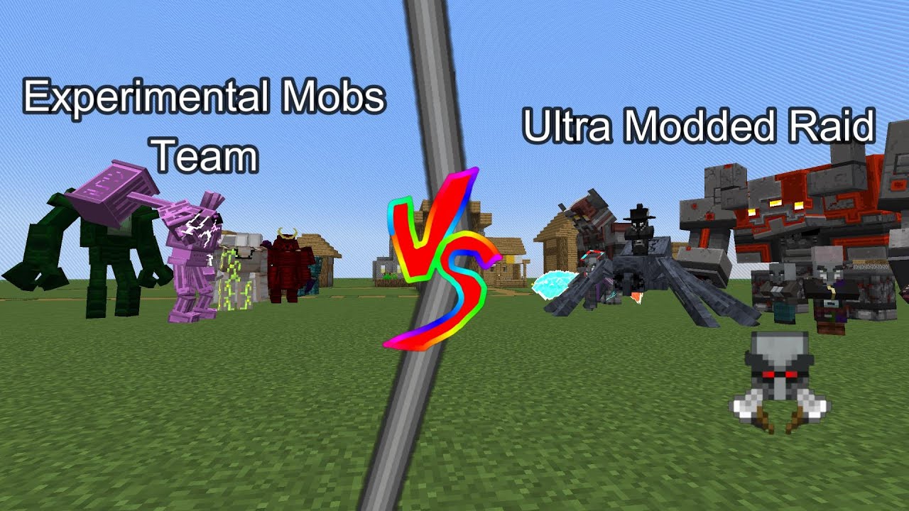 Experimental Mobs Team vs Ultra Modded Raid | Minecraft Mob Battle ...