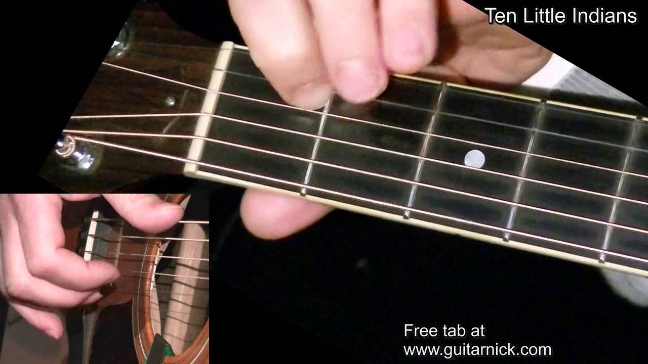 TEN LITTLE INDIANS: Easy Guitar Lesson + TAB by GuitarNick - YouTube
