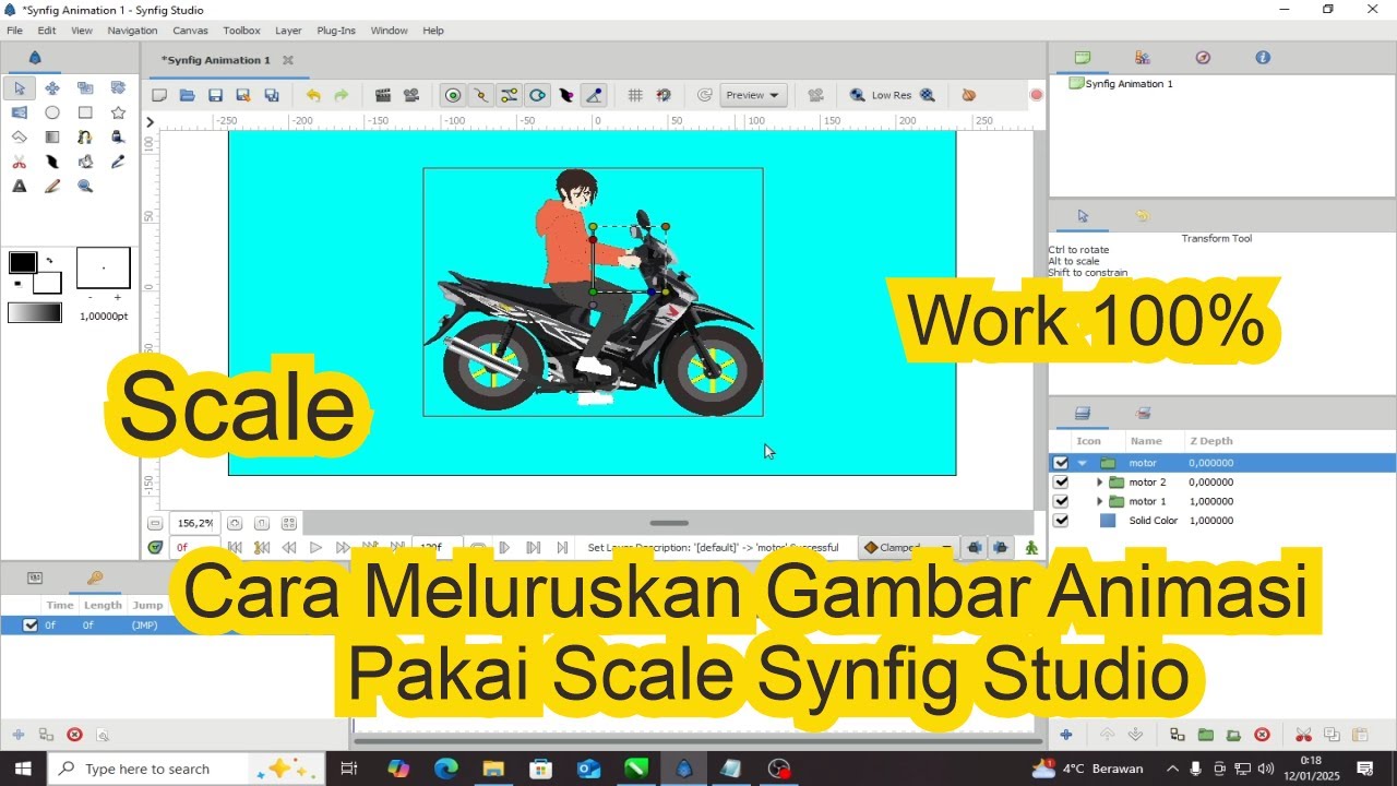 Cara Meluruskan Gambar Animasi Pakai Scale Synfig Studio - YouTube
