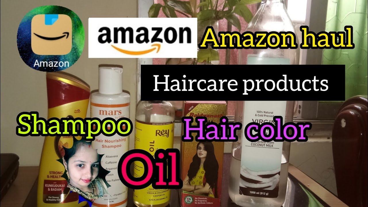 Amazon haircare products haul || shampoo || oil || hair color || Odia ...