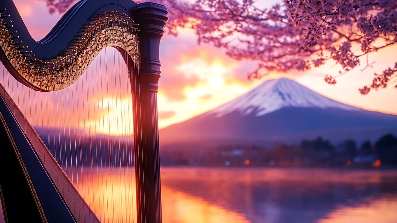 Dawn on Mount Fuji - Ambient Harp Music for Meditation and Study - YouTube