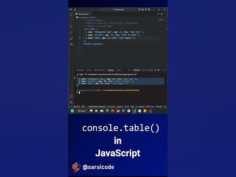 JavaScript: Unleashing the Magic of console.table() #javascript #webdevelopment #html - YouTube