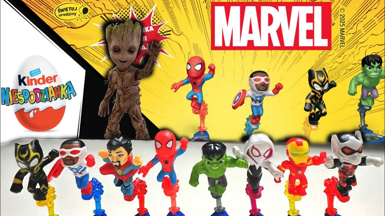 Complete 2025 Marvel Kinder Surprise Collection: ASMR Unboxing - YouTube