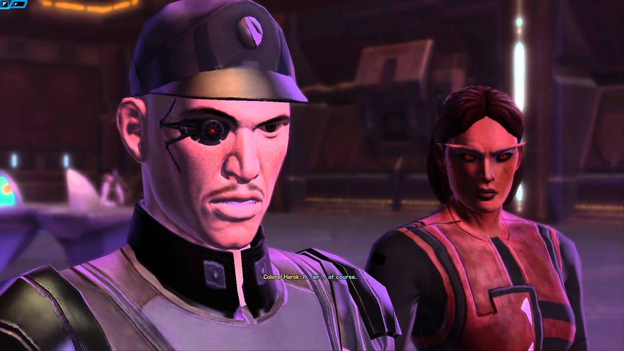 SWTOR: Colonel Harok and F Bounty Hunter Romance (Nar Shaddaa) - YouTube