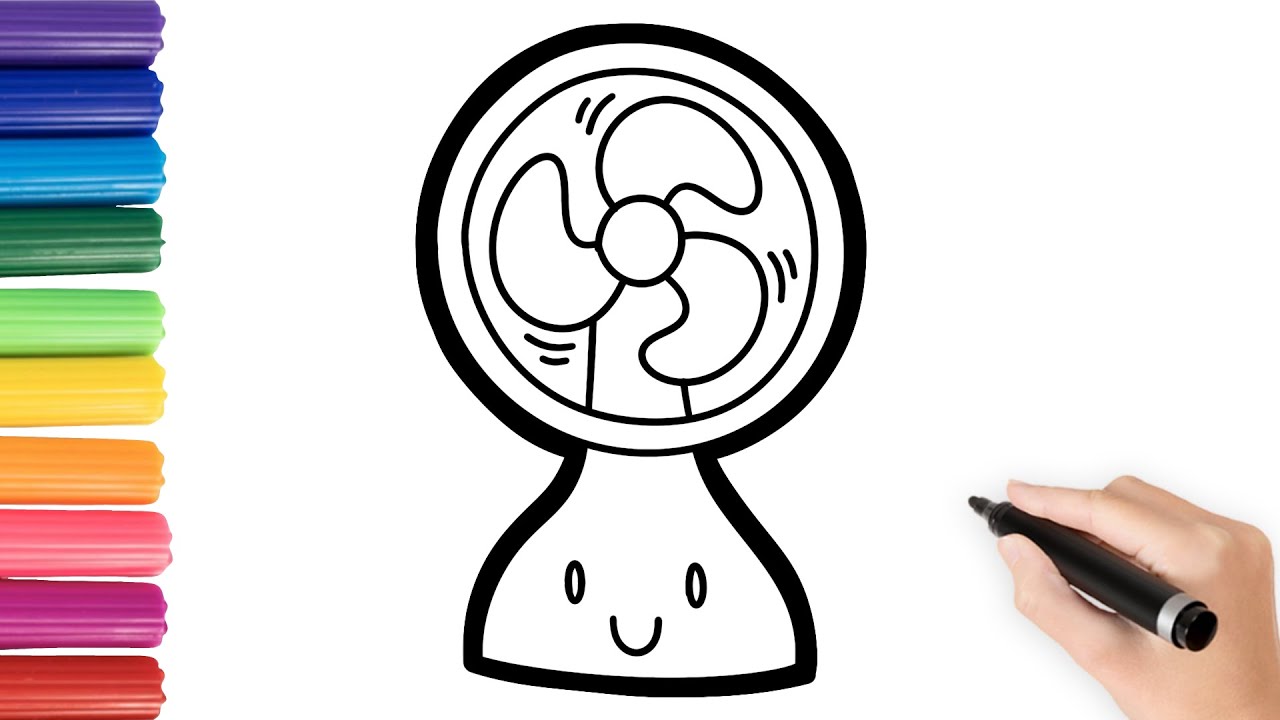 HOW TO DRAW A FAN | DRAWING AND COLORING FOR KIDS, TODDLERS & BABIES ...
