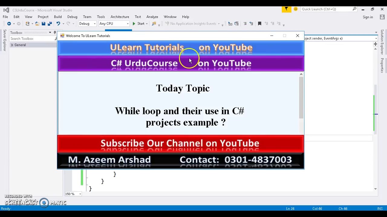 While loop and their use in C# projects example - YouTube