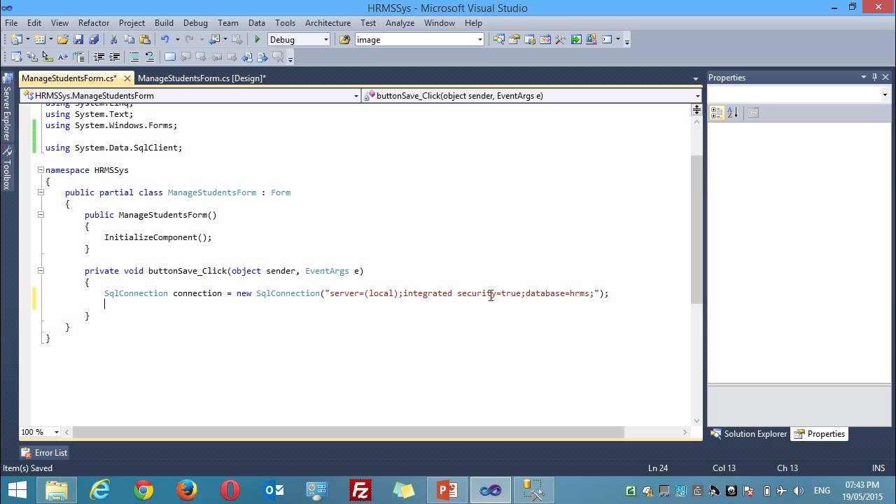 C# Database - Insert record to database by using SqlParameter - YouTube