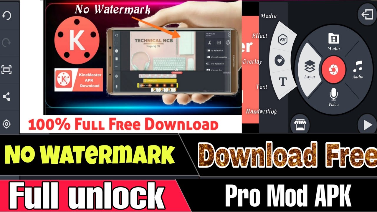How to Remove Kinemaster watermark free / APK download free || How to ...