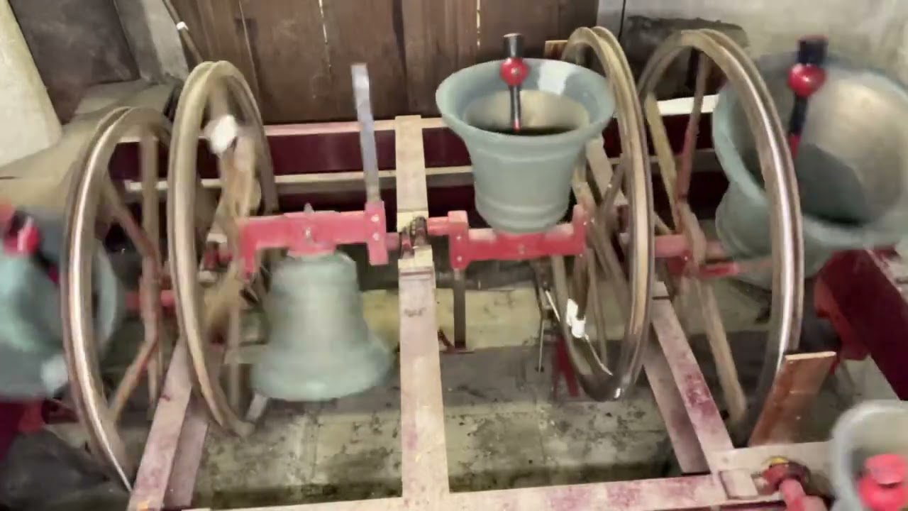 Bell Ringing in the Belfry at Frenchay, Glos - YouTube