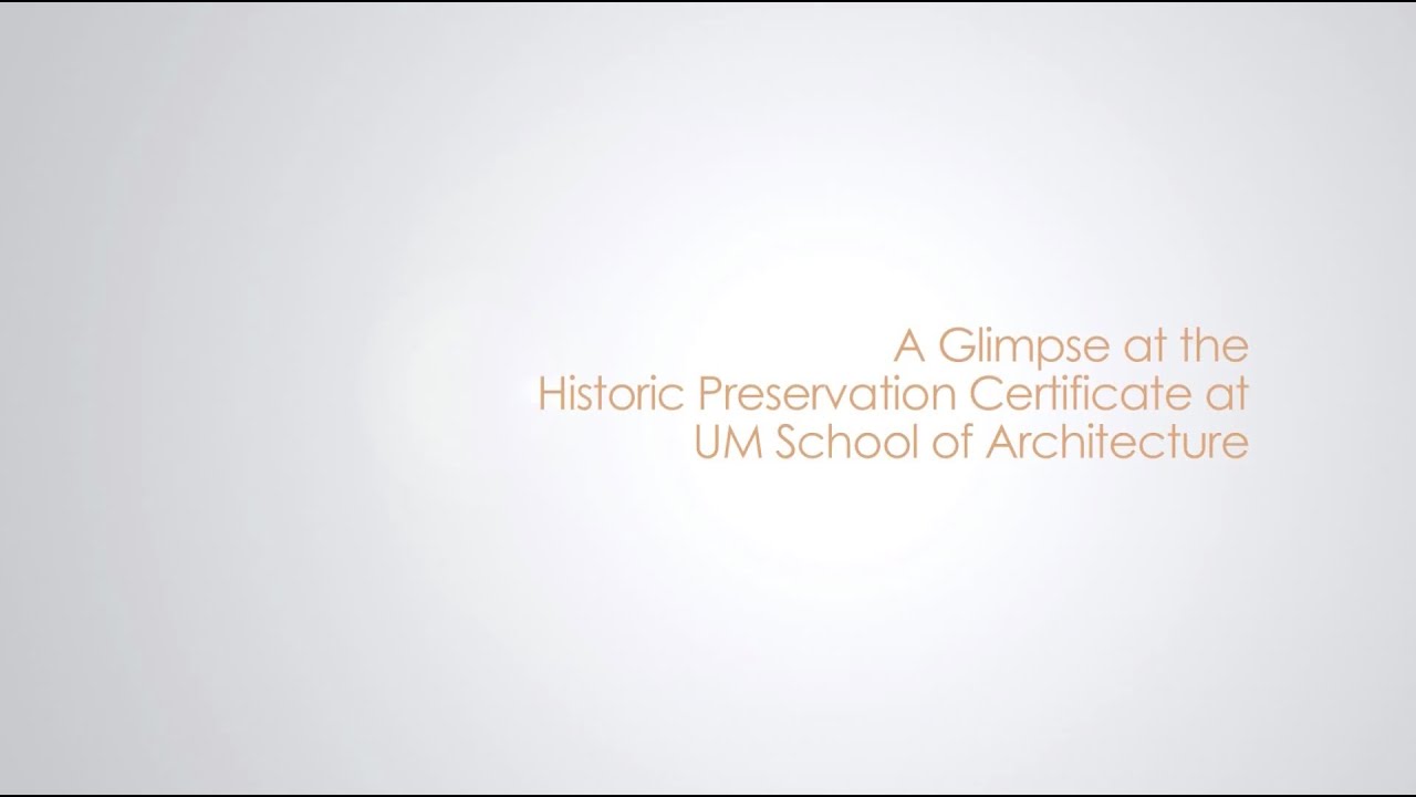 UMSOA Historic Preservation Certificate - YouTube