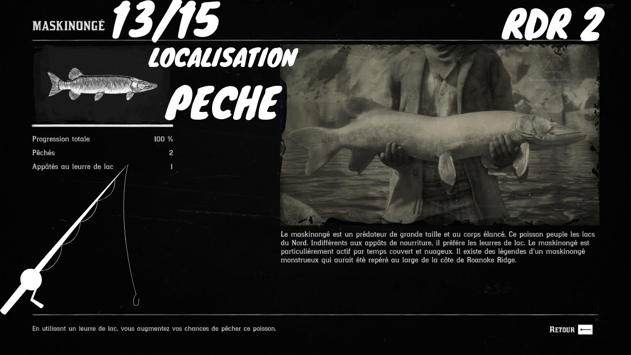 Tout Les Poissons: 13/15 Le Maskinongé (Localisation) Red Dead ...