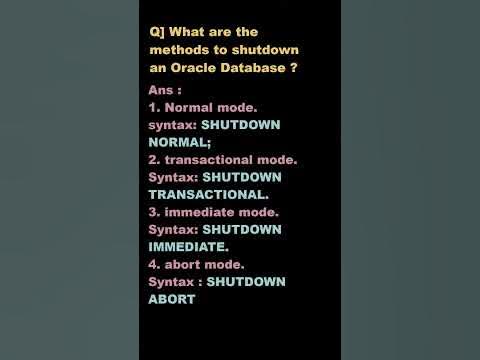 #shorts Methods to shutdown an Oracle Database. - YouTube