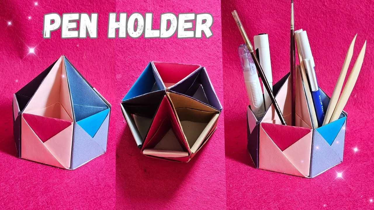 DIY How To Make Easy Paper Pen Holder | Handmade Paper Pencil Stand ...