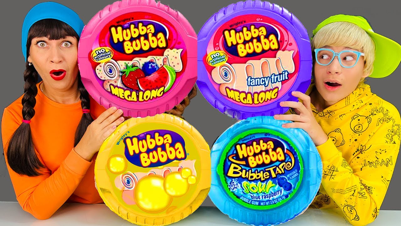 Mukbang GIANT Hubba Bubba 풍선껌 푸드 챌린지 ASMR Challenge with Superheroes by ...