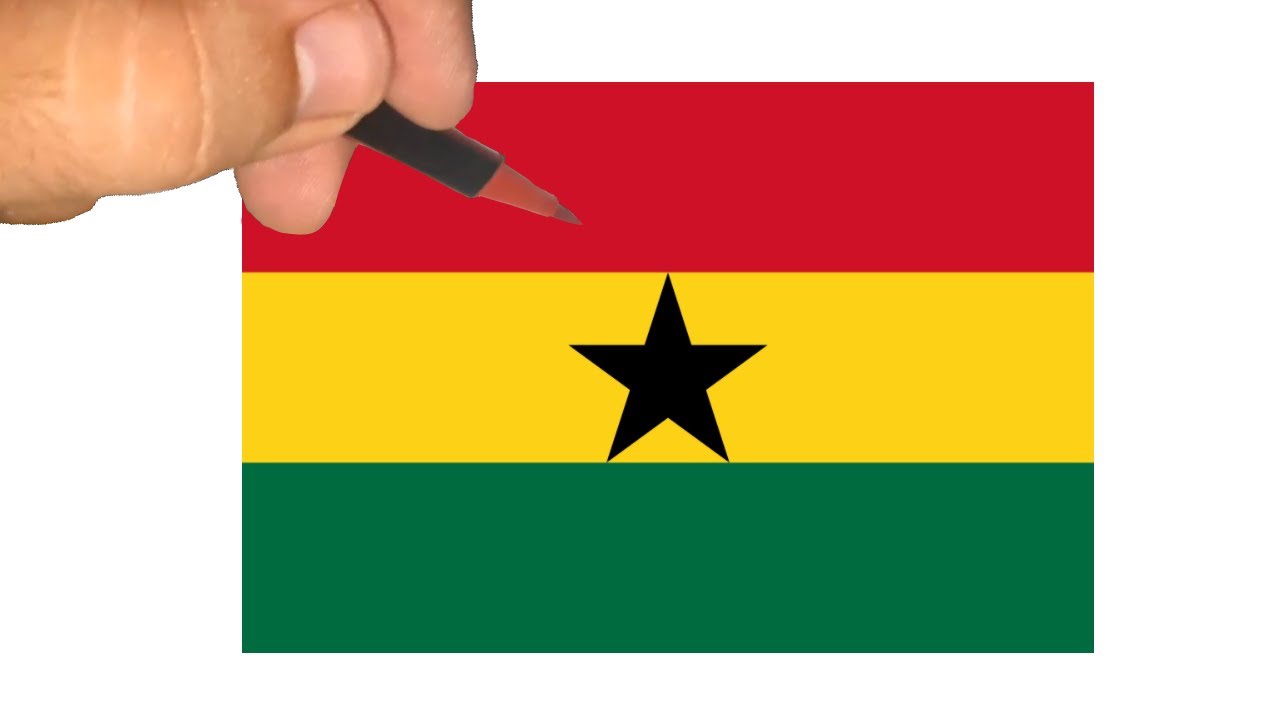How to draw the flag of Ghana - YouTube