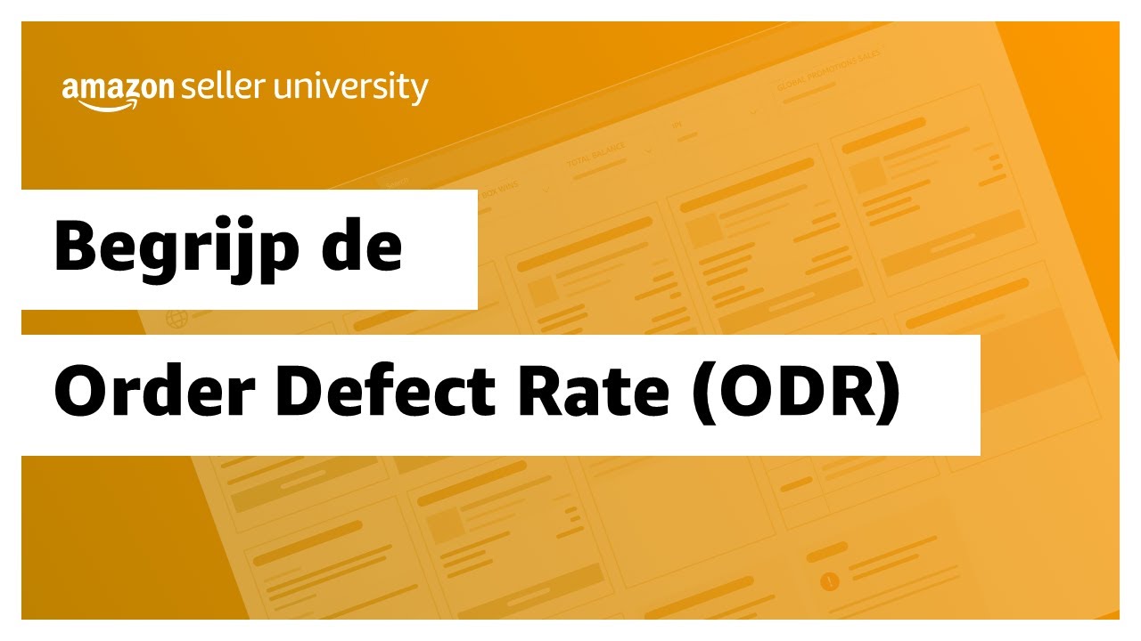 Begrijp de Order Defect Rate (ODR) | Verkopen op Amazon - YouTube