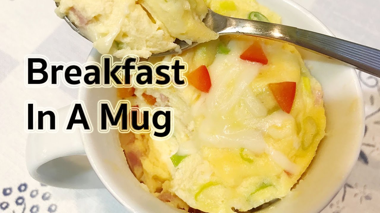 Breakfast In A Mug Recipe : Cheese & Ham Scrambled Eggs In A Mug - YouTube