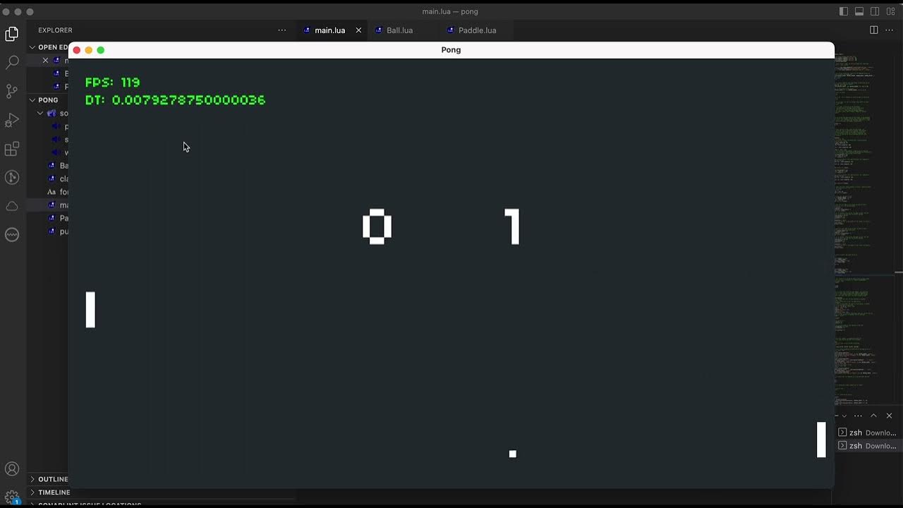 Pong - CS50's Introduction to Game Development - YouTube