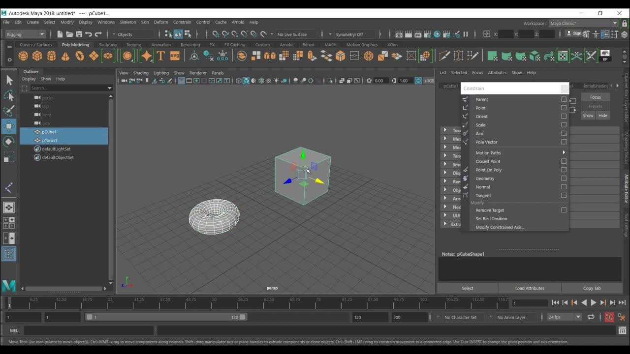 Maya Aim constraint - YouTube
