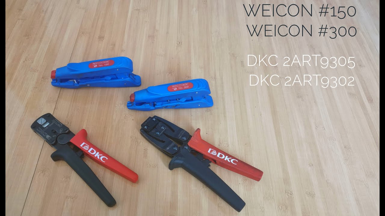Стриппер Weicon #150 и Weicon #300, пресс-клещи DKC 2ART 9305 и 9302 - YouTube
