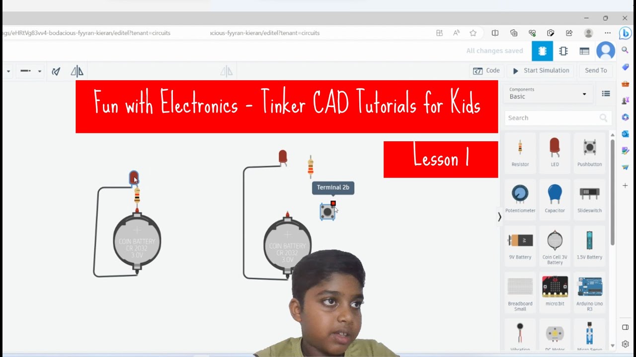Fun with Electronics - Tinker CAD Tutorials for Kids - Lesson 1 - Basic ...
