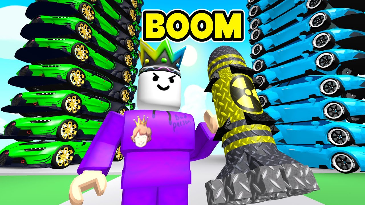 EVERY SECOND I BLOW A TOWER of CARS On Roblox - YouTube