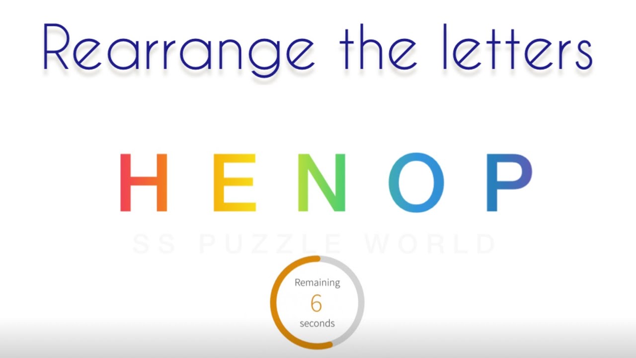 Jumble words Puzzle- Rearrange letters and identify the right word ...