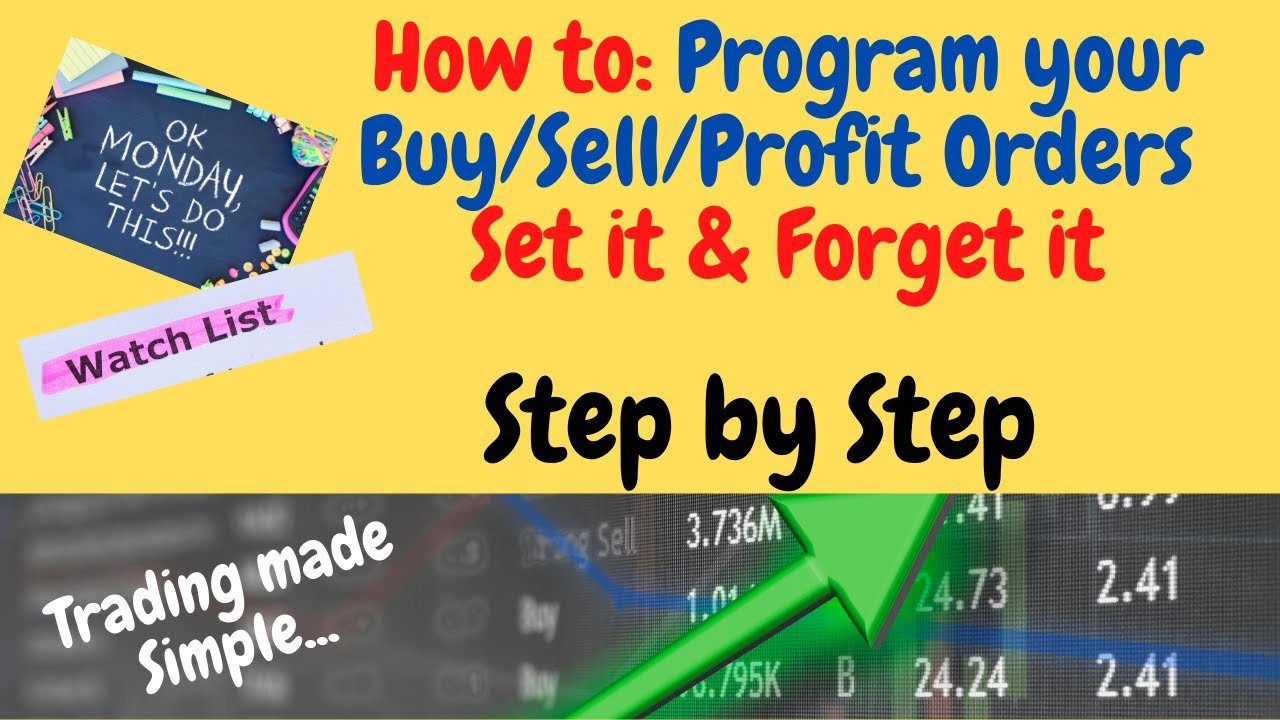 How to Program your Buy/Sell/Profit orders. Set it and Forget it ...