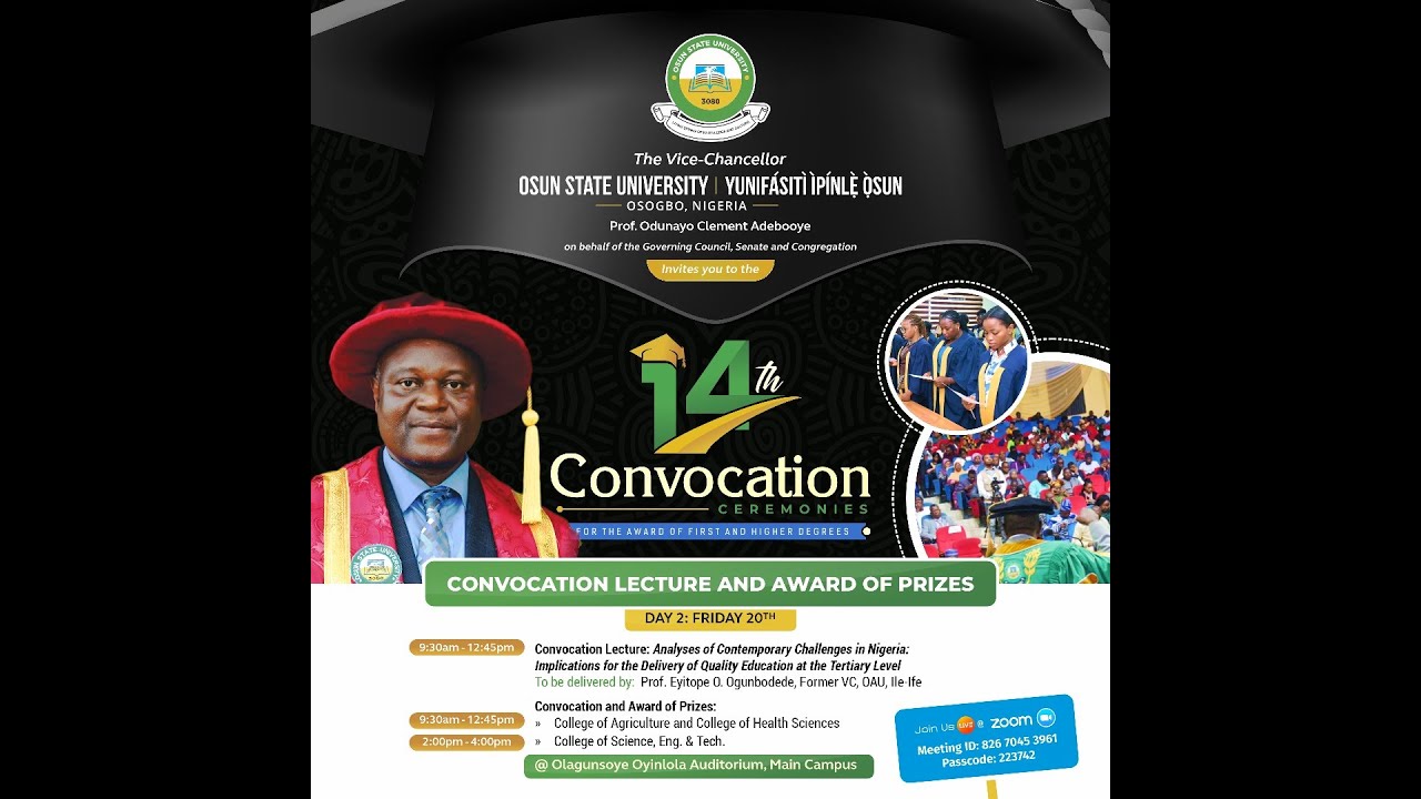 UNIOSUN 14th Convocation Ceremonies Day 2 - YouTube