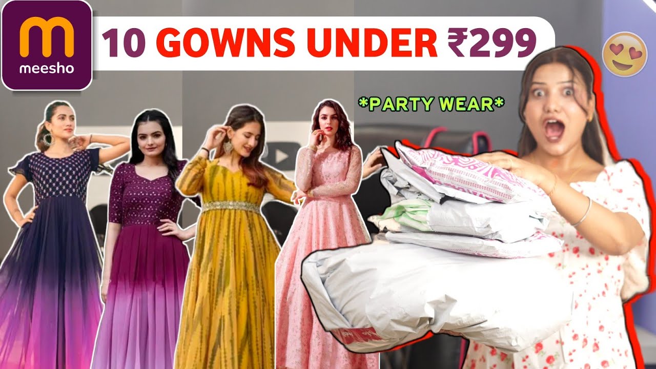 😍 Only *₹299* Mein Meesho Gowns | Meesho Gown Haul | Meesho *TRYON ...