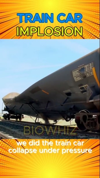 🚅train car IMPLOSION 😱#biowhiz #shorts #trending #youtubeshorts # ...