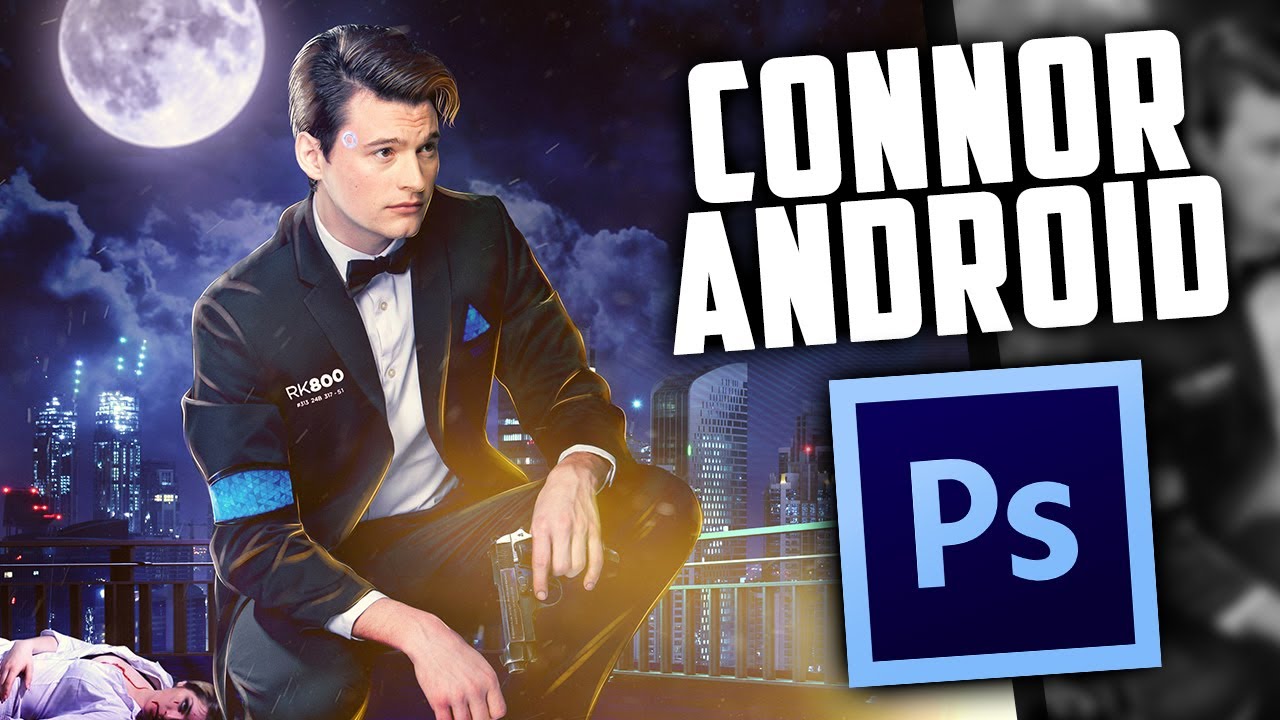 CONNOR ANDROID FROM CYBERLIFE SPEED ART (photoshop) - YouTube