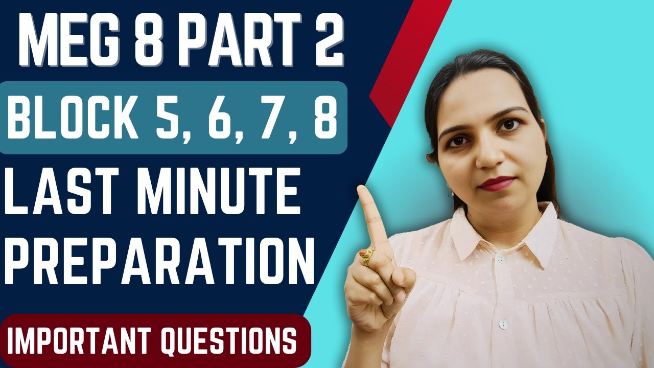 MEG 8 Blocks 5-8 | A House for Mr Biswas, The Solid Mandala, The Stone Angel | IGNOU exam prep ...