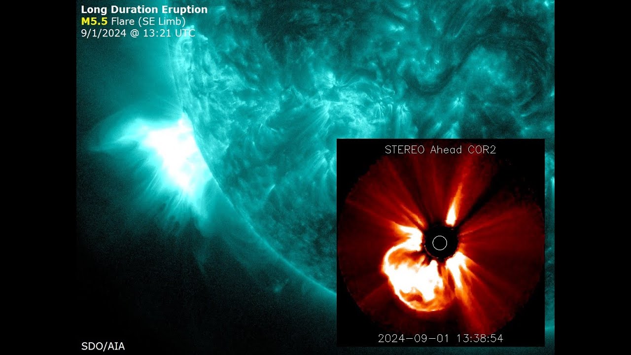 Large Solar Eruption (9/1/2024) - SolarHam.com - YouTube