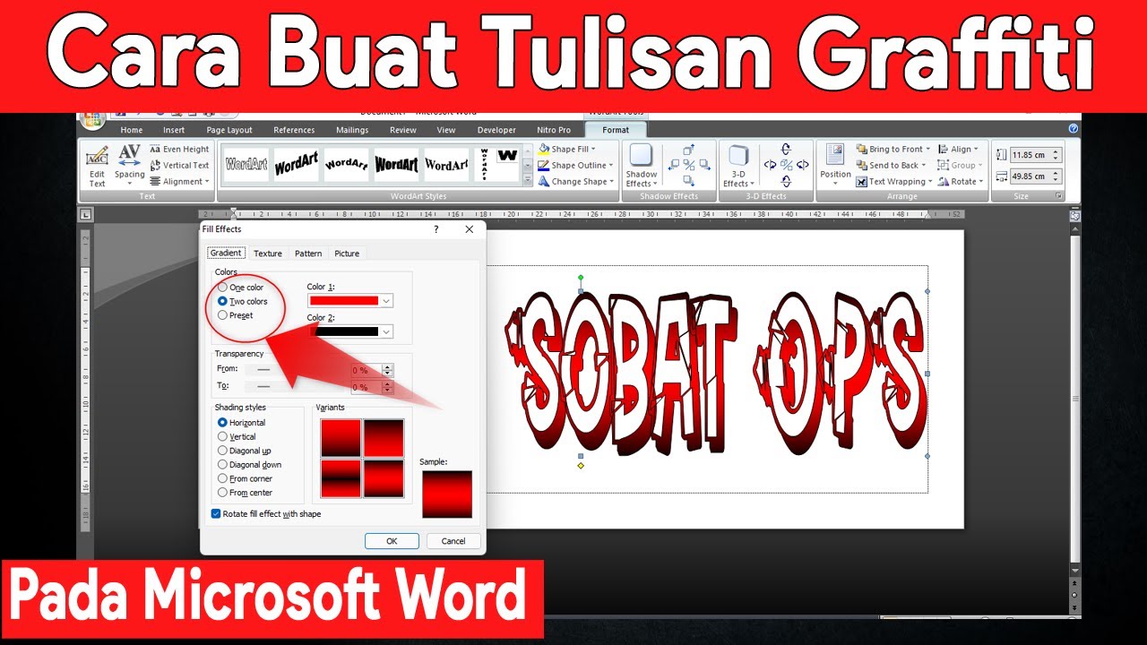 Cara Membuat Tulisan Keren atau Graffiti di Microsoft Word - YouTube