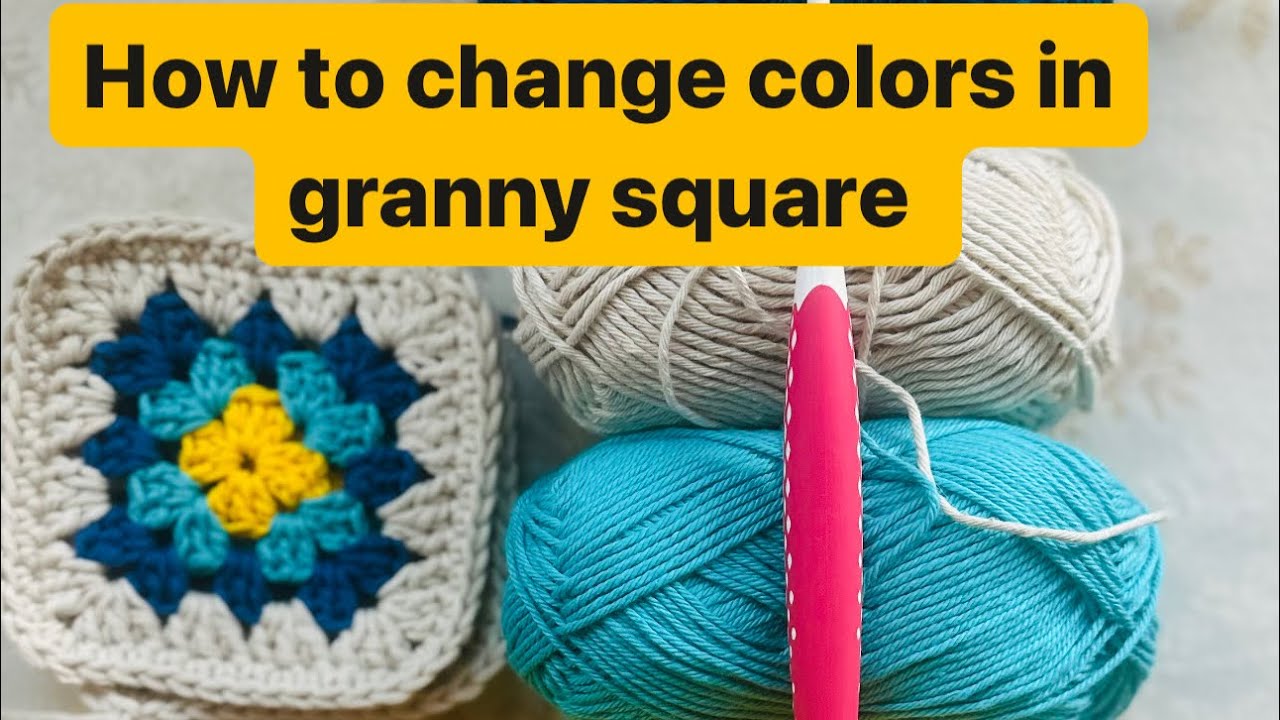 How to crochet granny square with different colors - YouTube
