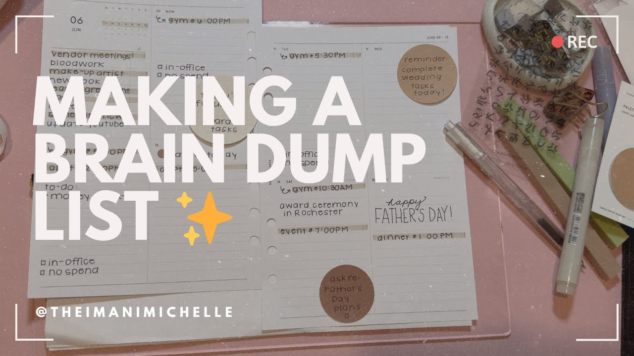 how to make a "brain dump" list | weekly planning session - YouTube
