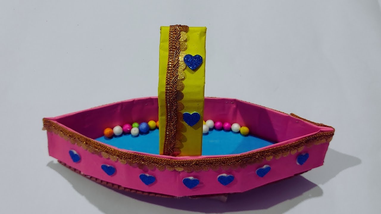 How to make paper boat | DIY boat making using cardboard - YouTube