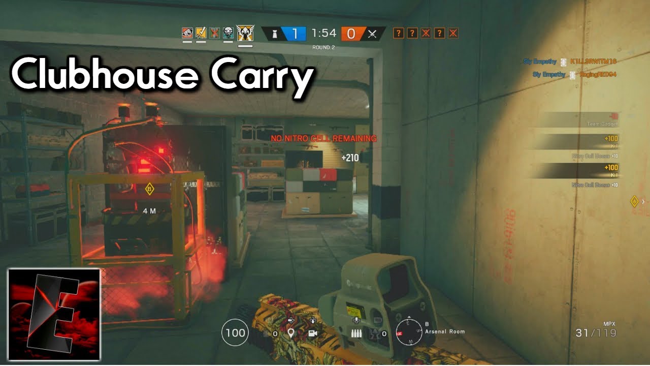 Rainbow Six Siege- Full Ranked Game (The Clubhouse Carry) - YouTube