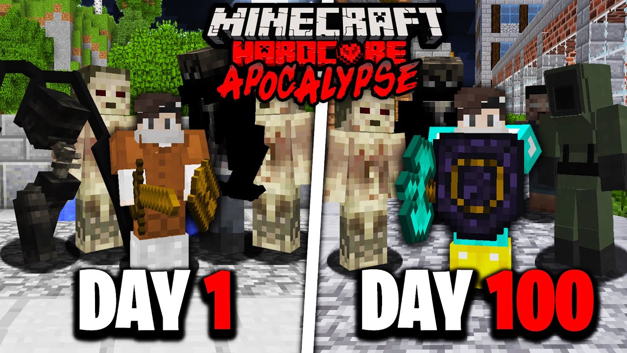 Surviving 100 Days of Hardcore Minecraft in a ZOMBIE Apocalypse, here's ...