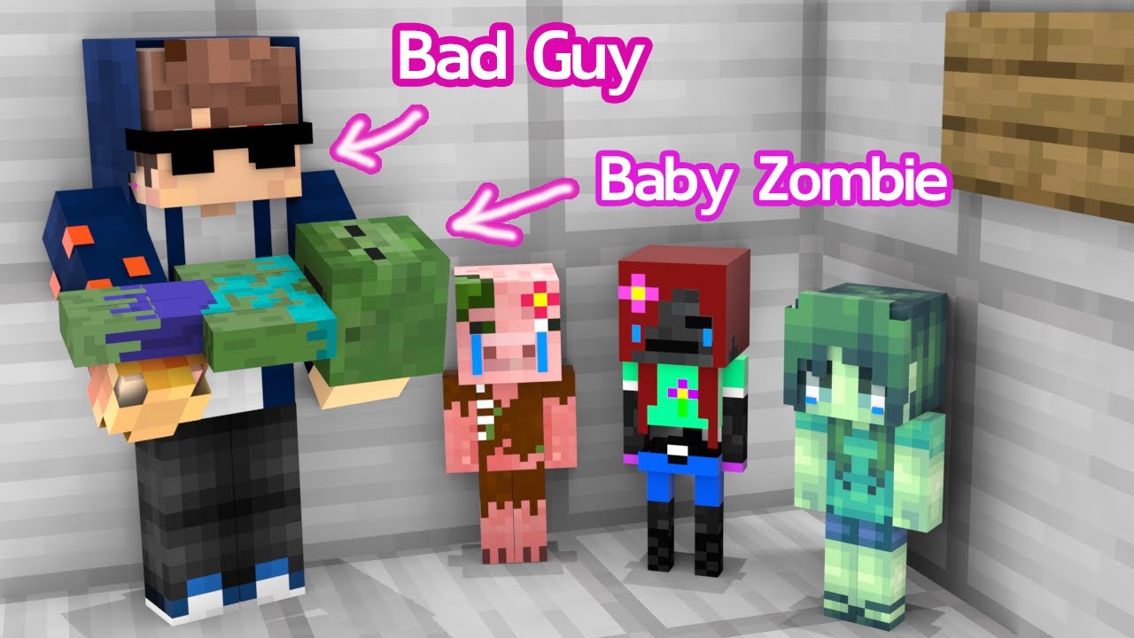 Baby Zombie Boy and Bad Guys - Minecraft Animation - YouTube