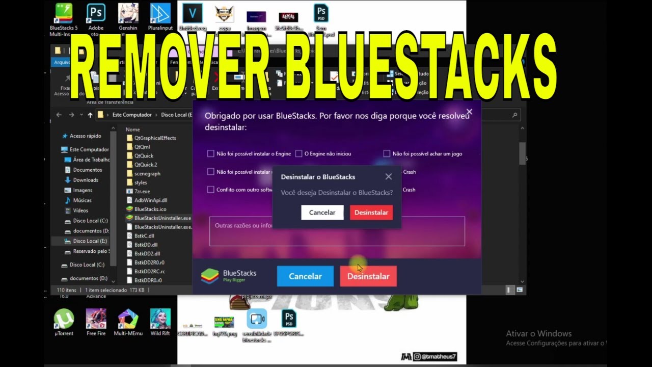 COMO DESINSTALAR O BLUESTACKS 5 SEM ERROS E SEM PROGRAMAS - YouTube