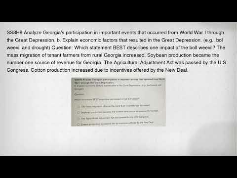 SS8H8 Analyze Georgia's participation in important events that occurred ...