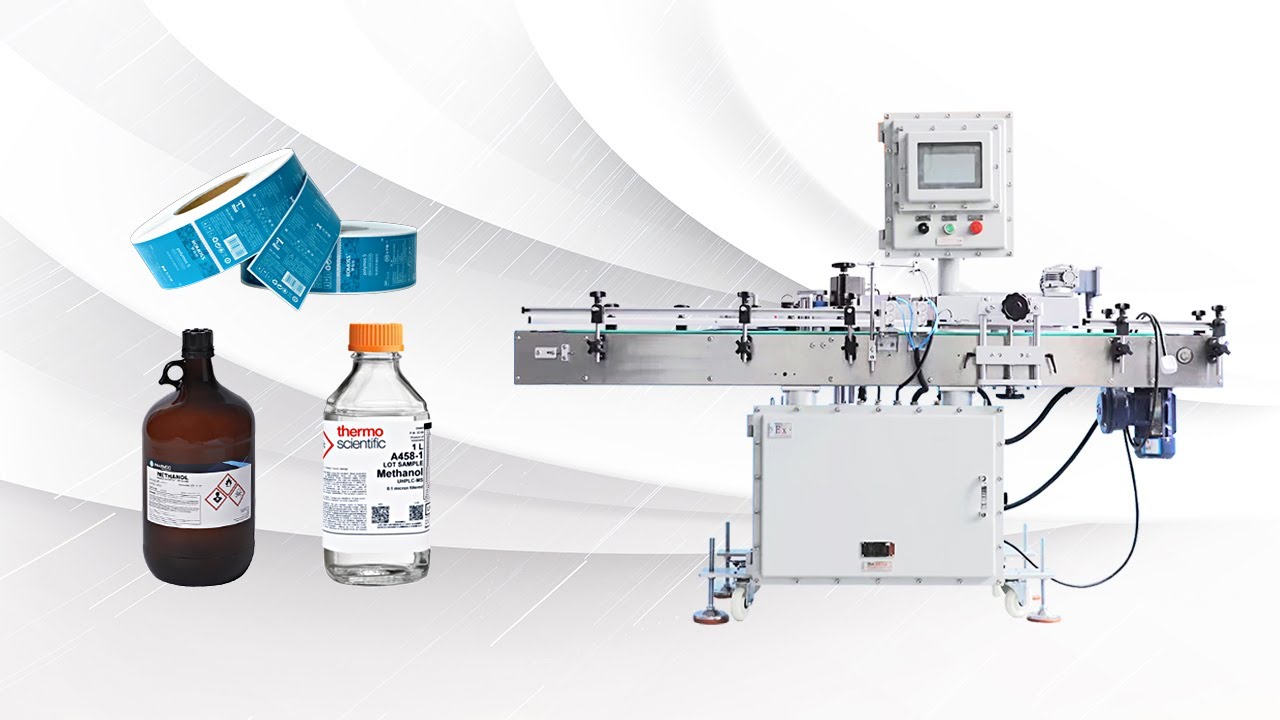 Automatic Explosion-proof Sticker Labeling Machine - YouTube