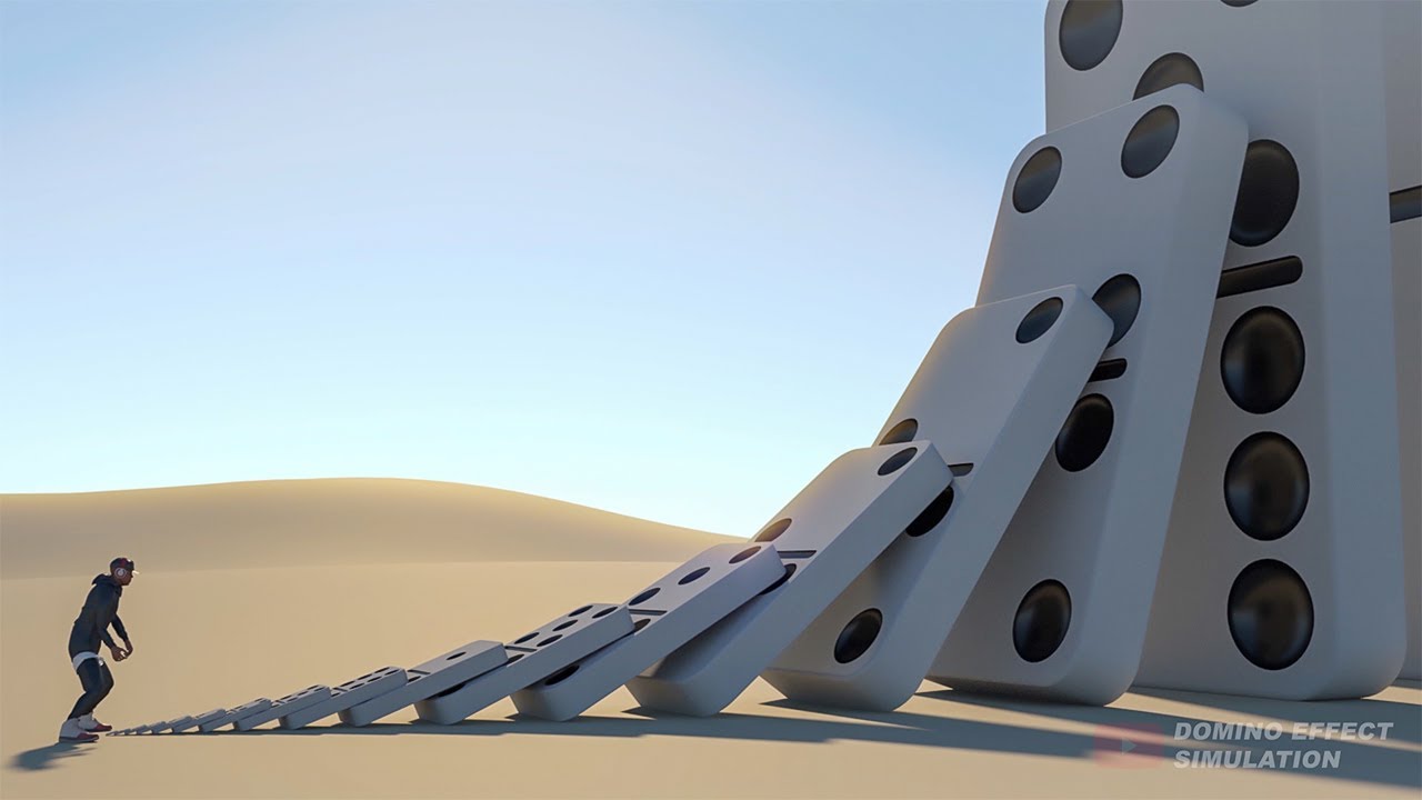 Big Domino Effect simulation V3 - YouTube
