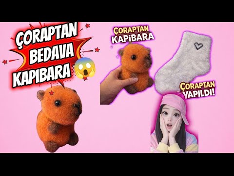 ÇORAPLA KAPİBARA YAPTIM 😱🥹 #kendinyap #craft #kapibara #craftideas 