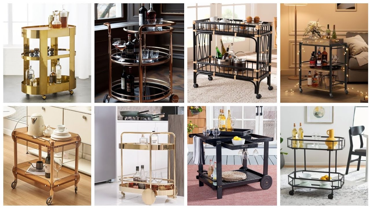 Modern Food Serving Trolley | Rolling Stainless Steel Storage Holder ...